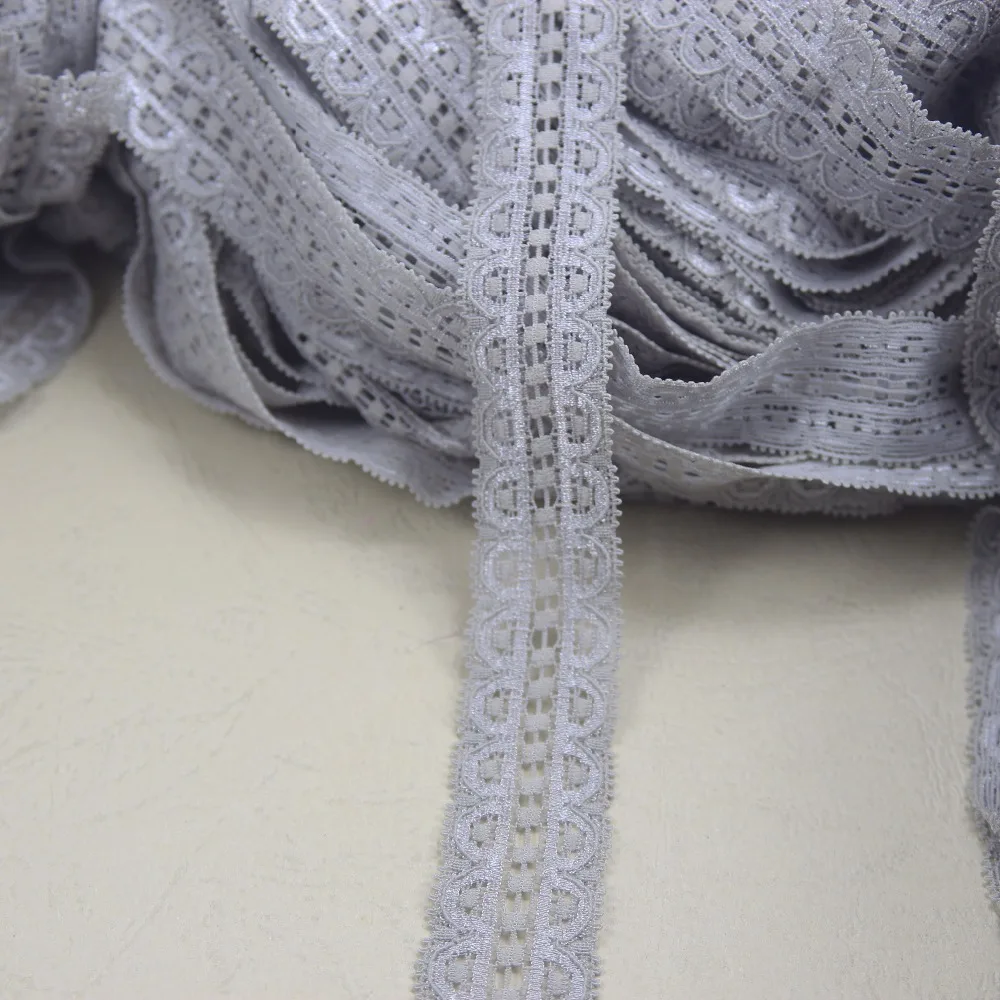 H41 23mm width grey Elastic Stretch Lace trim 220 yards craft sewing ...