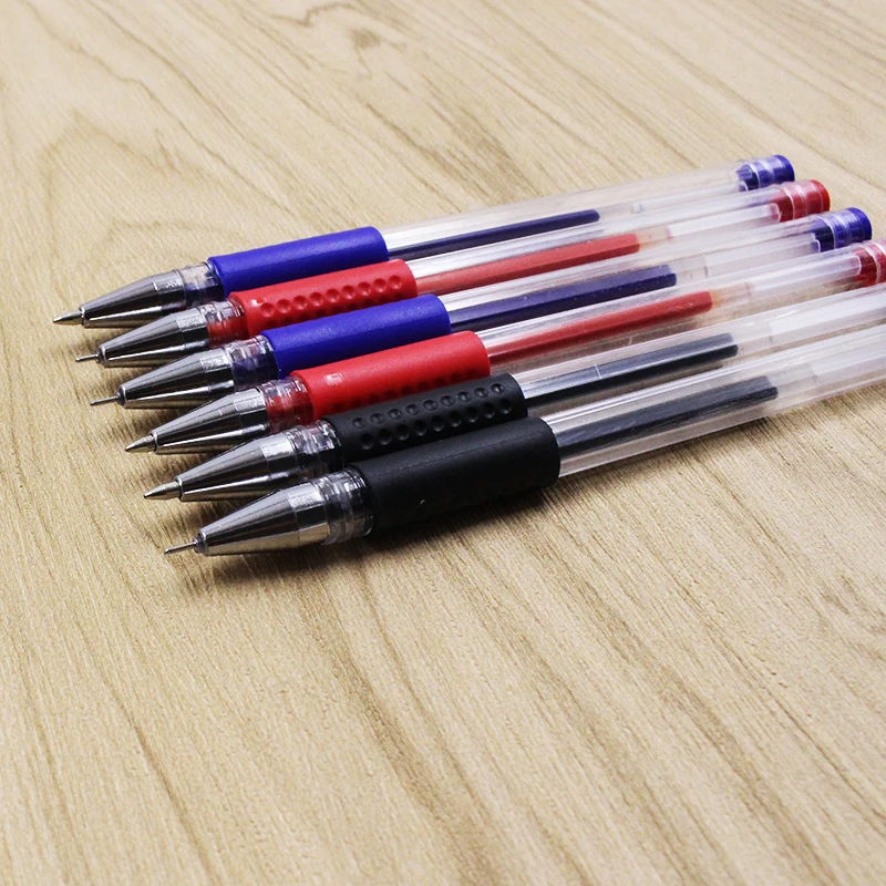 6 pieces/piece red blue black student stationery writing pen office gel ...