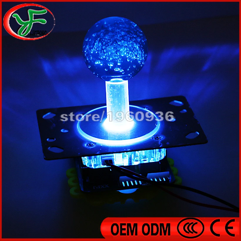 1PCS Blue led joystick 12V Illuminated LED Arcade joystick 5 Pin ...