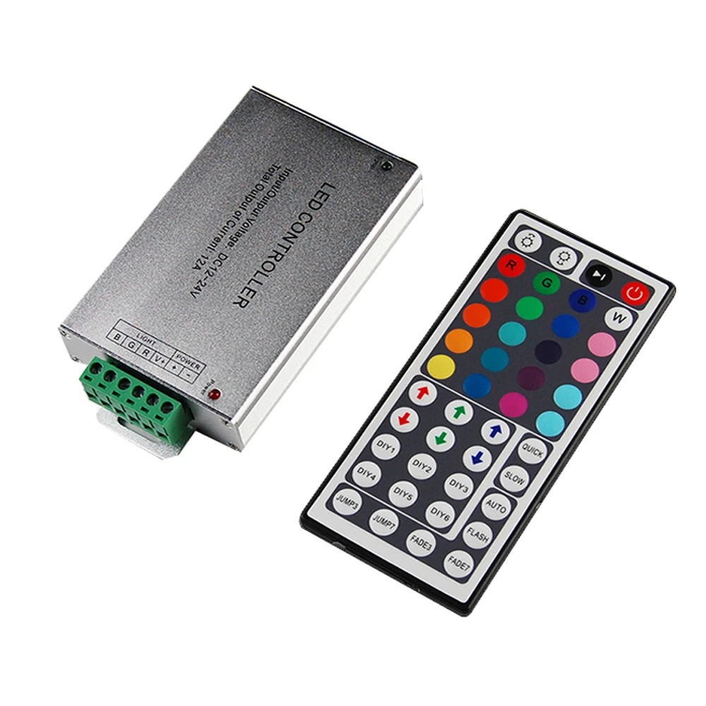 Rgb Led Controller Dimmer Dc12v 24key 44 Key Ir Remote 144w For Rgb Led ...