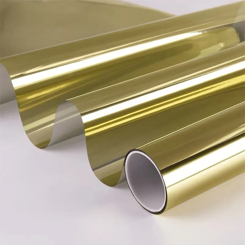 Longueur 700 cm solaire miroir fenêtre Film or argent verre autocollant ...