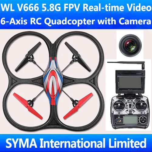 WL V666 FPV Real time 1080P Video with HD Camera Large 2.4G 4.5CH 6 ...