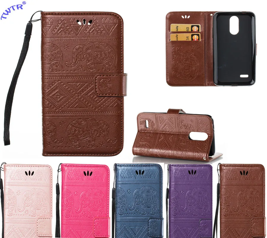 Leather for LG K10 2017 Case M250 M250DS M250Y Funda Flip Phone Bumper ...