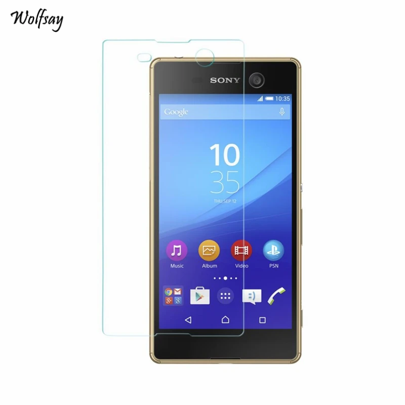 Wolfsay 2PCS For Glass Sony Xperia M5 Screen Protector Tempered Glass ...