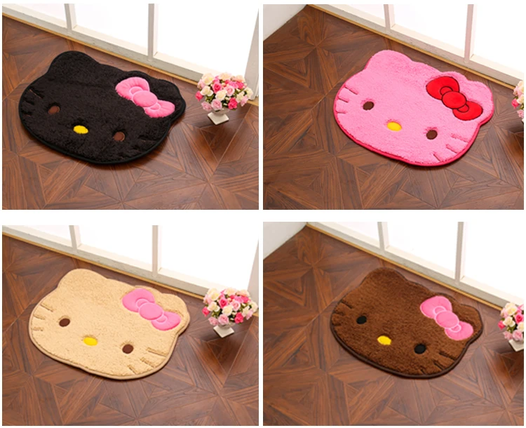 Hello Kitty Cartoon Anti Slip Suede Water Absorption Round Mat ...