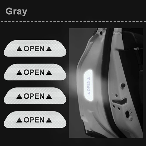 4Pcs Warning Mark Reflective Tape Car Door Sticker Decals OPEN Sign ...