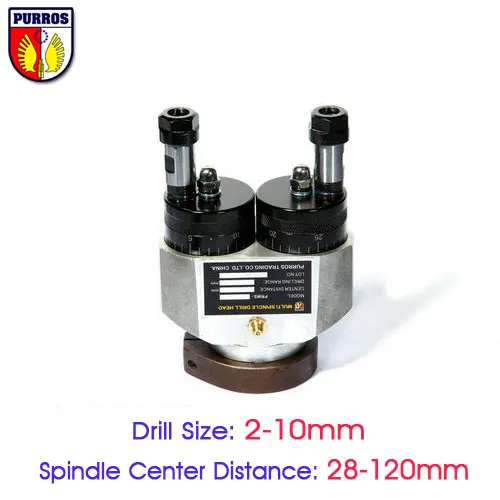 Adjustable 2 Spindle Drill Head, Spindle Center Distance:28 To 120mm ...
