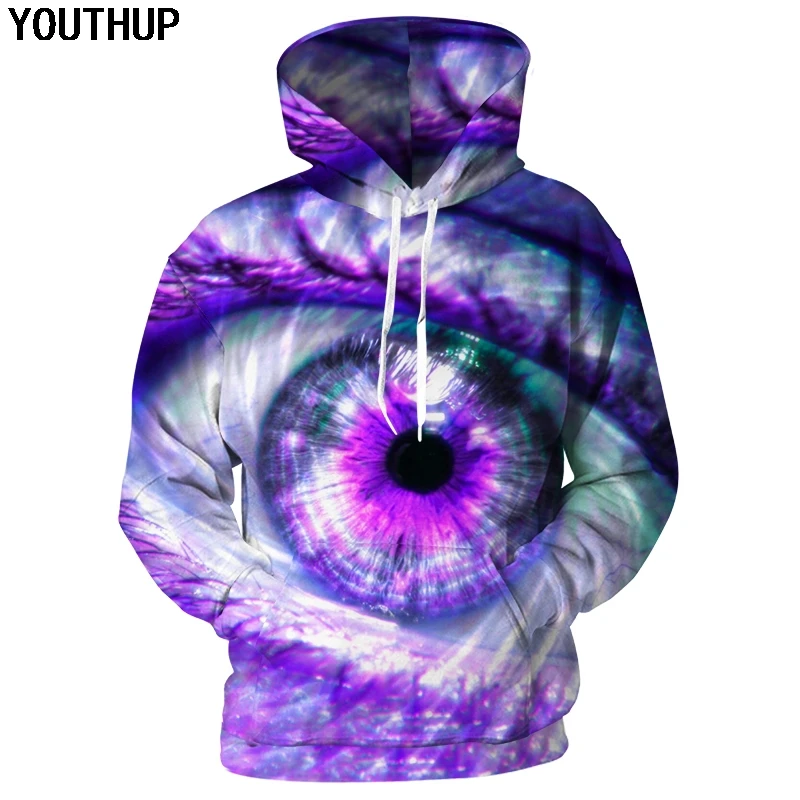 YOUTHUP New Design Men 3d Hoodies Eye 3d Full Print Funny Cool Hooded ...