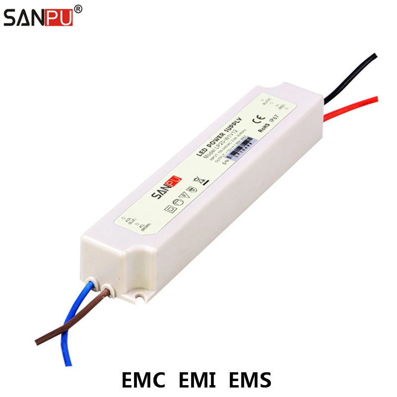 SANPU SMPS EMC EMI EMS スイッチングモード電源 12 ボルト 20 ワット AC DC Led ドライバ防水 IP67 プラスチック (交換 MeanWell LPL ...
