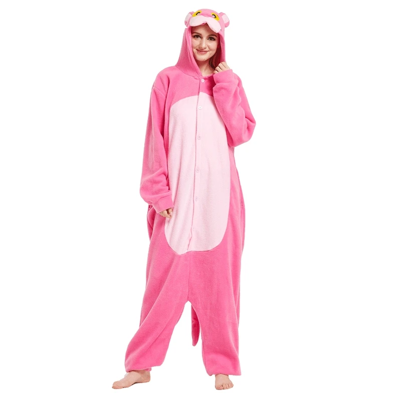 JINUO Cute Animal wolf Pajama Sets fleece Sleepwear Hooded Long Sleeve ...