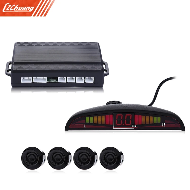 Car Auto LED Display Reverse Backup Radar System Buzzing Sound Warning ...
