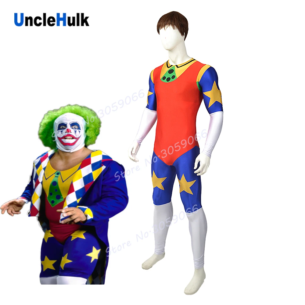 Doink-The-Clown-Wrestling-Costume-Multicolor-Spandex-Zentai-Suit-with ...