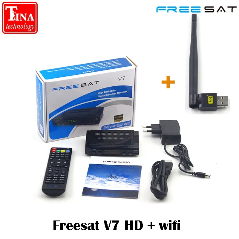 Original Freesat V7 HD Satellite Receiver Full 1080P +1PC USB WiFi DVB ...