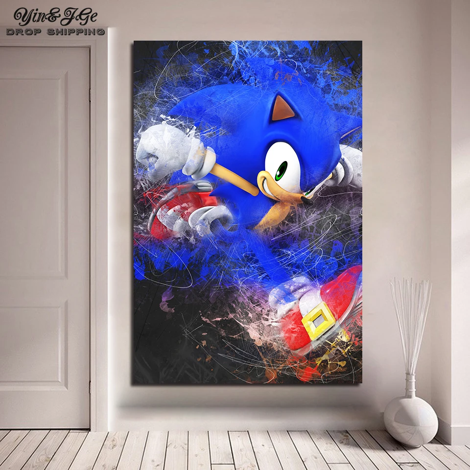 Wall Art Decor Canvas Poster Painting 1 Panel Game Sonic The Hedgehog ...