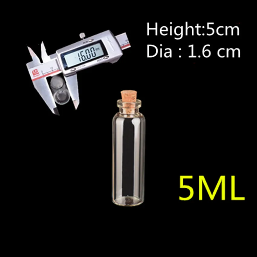 50 unids/lote de botellas de vidrio con tapones de corcho, Mini tubo de ...