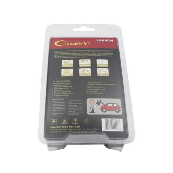 100% Original Launch Creader VI creader 6 OBD2 Code reader Color screen ...
