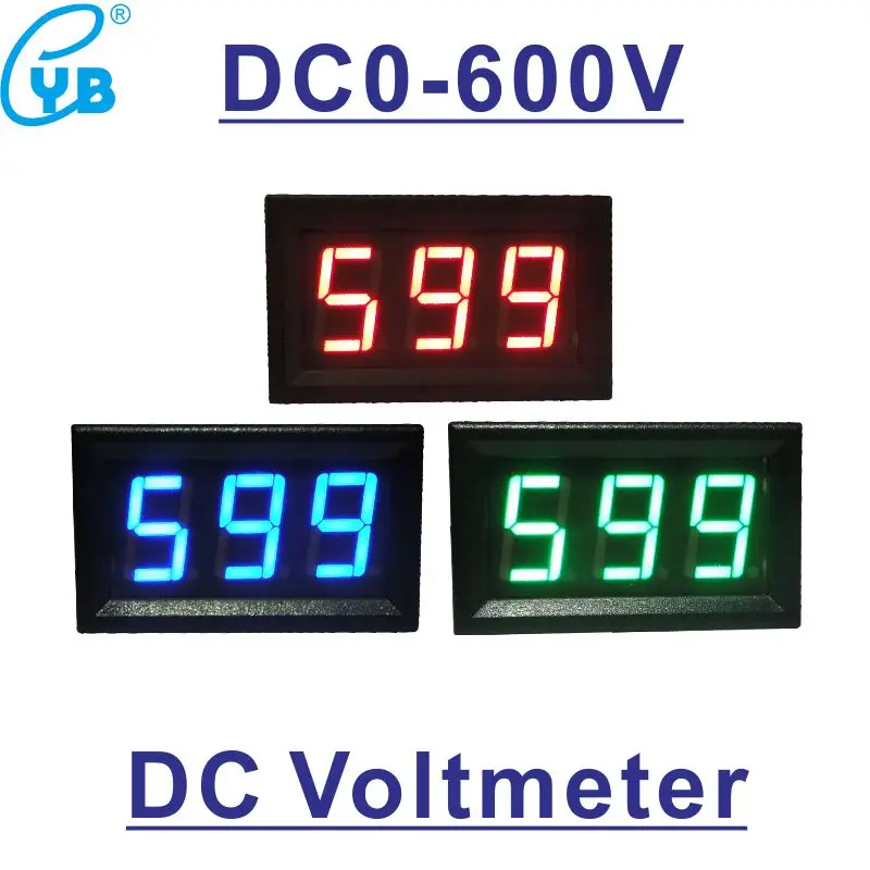 DC 0-600V Voltage Indicator 0-500V LED Digital Voltage Meter Voltmeter ...