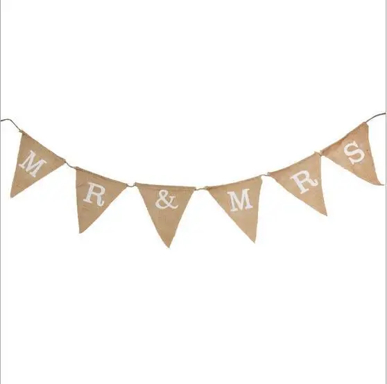2 M/Pack 6 Banderas/Paquete de Yute Bandera Bunting Bandera MR y MRS ...