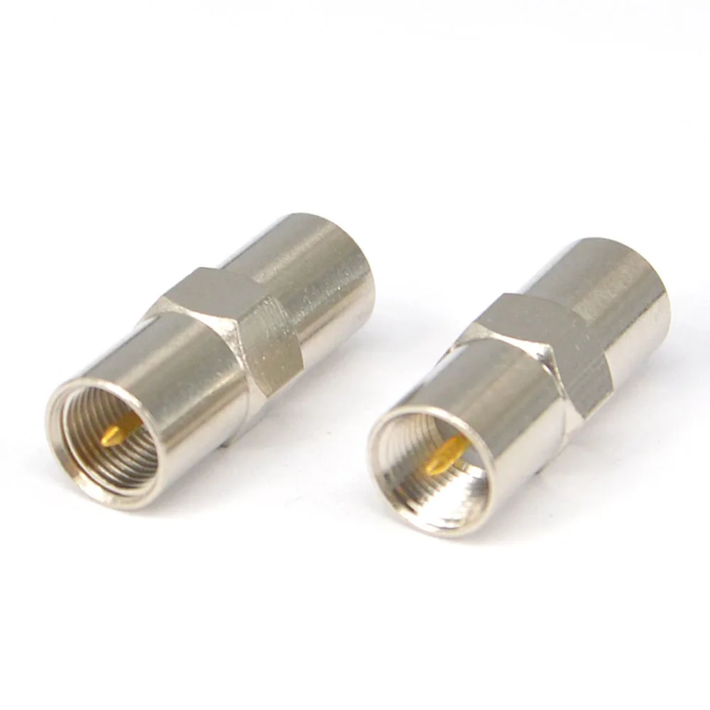 2 Pieces RF Coaxial Adapter FME Male to FME Male Straight Nickelplated ...