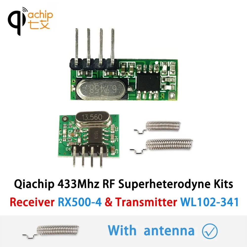 QIACHIP RF 433Mhz Receiver & Transmitter Superheterodyne ASK Wireless ...