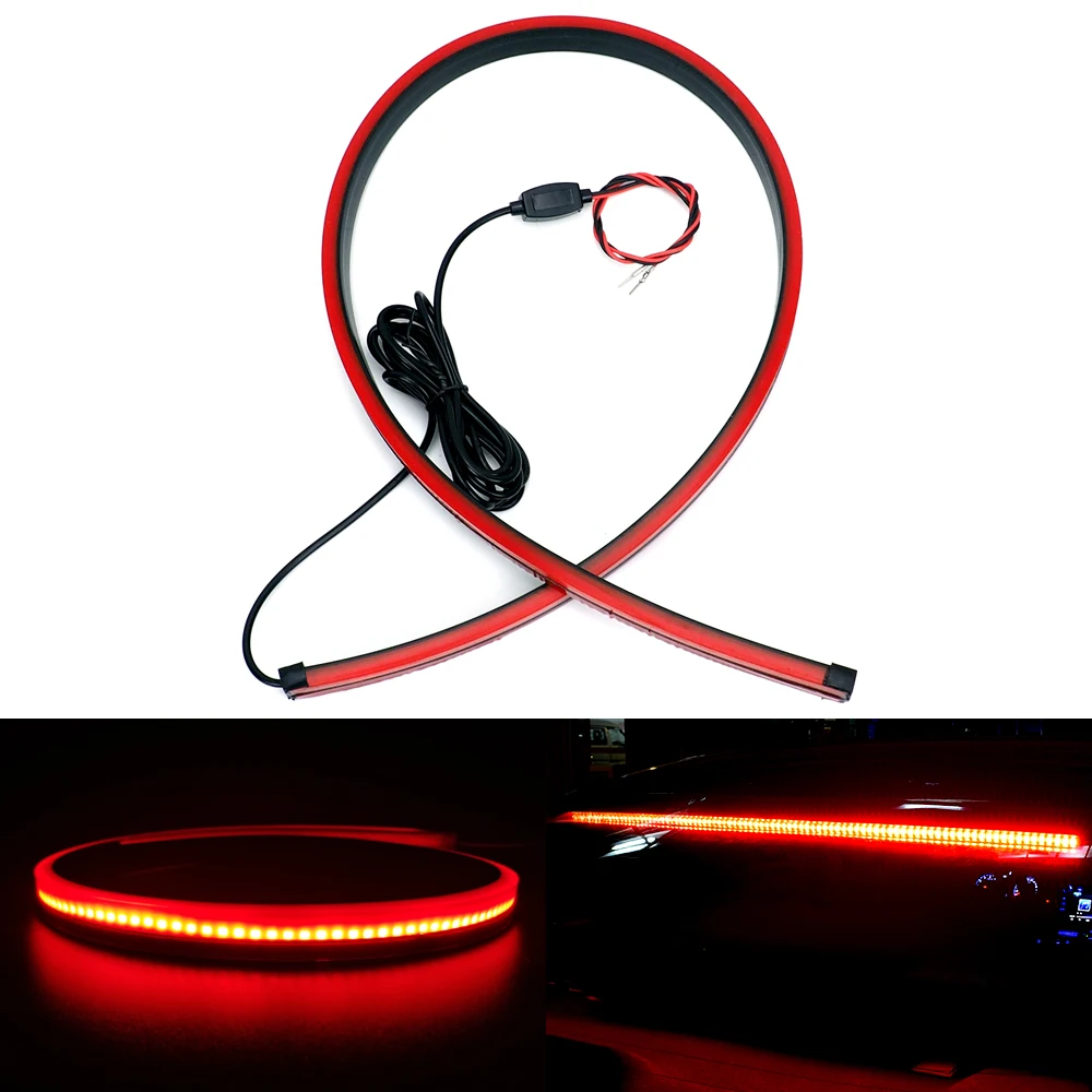 Car-High-Mount-Brake-Lights-Flexible-LED-Light-Rear-Tail-Warning-Strip ...