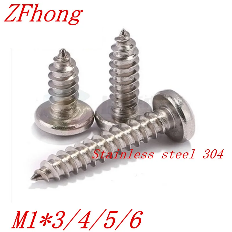 500PCS M1*3/4/5/6 1mm stainless steel electronic screw cross recessed ...