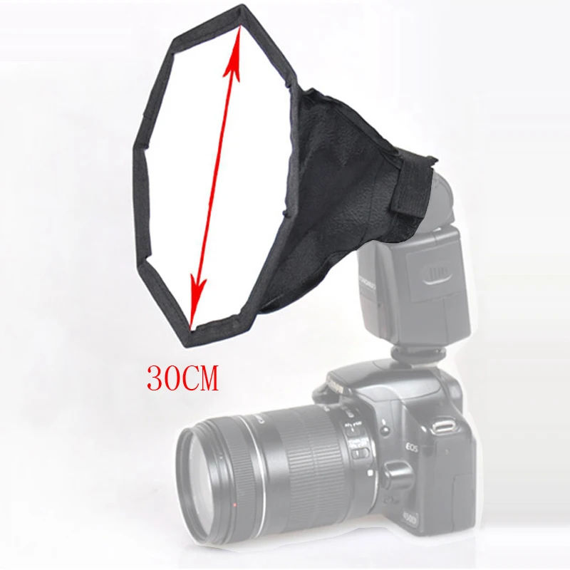 5pcs/lot 30cm Octagon Flash Diffuser Mini Softbox For Canon For Nikon ...