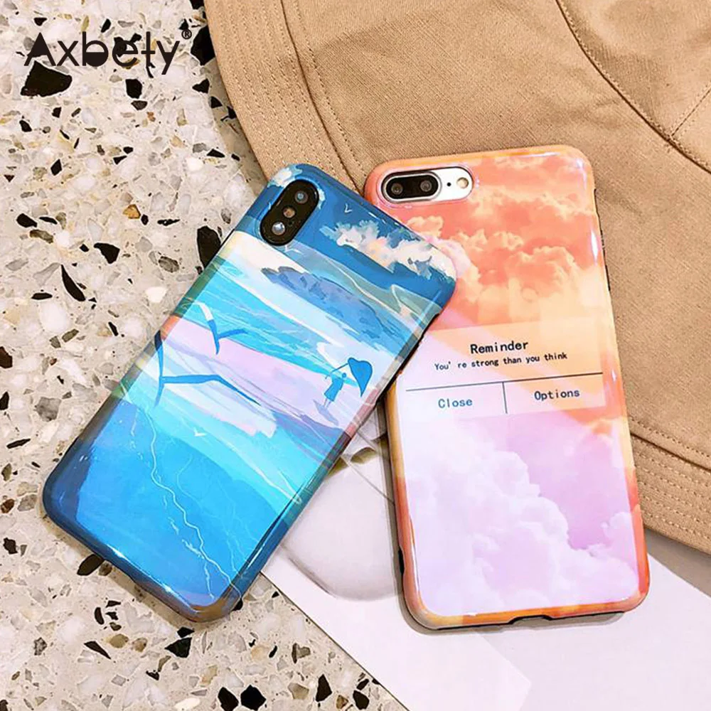 Axbety Sea Blue Ocean Phone Case For iPhone X Case For iPhone 6 6S 7 8 ...