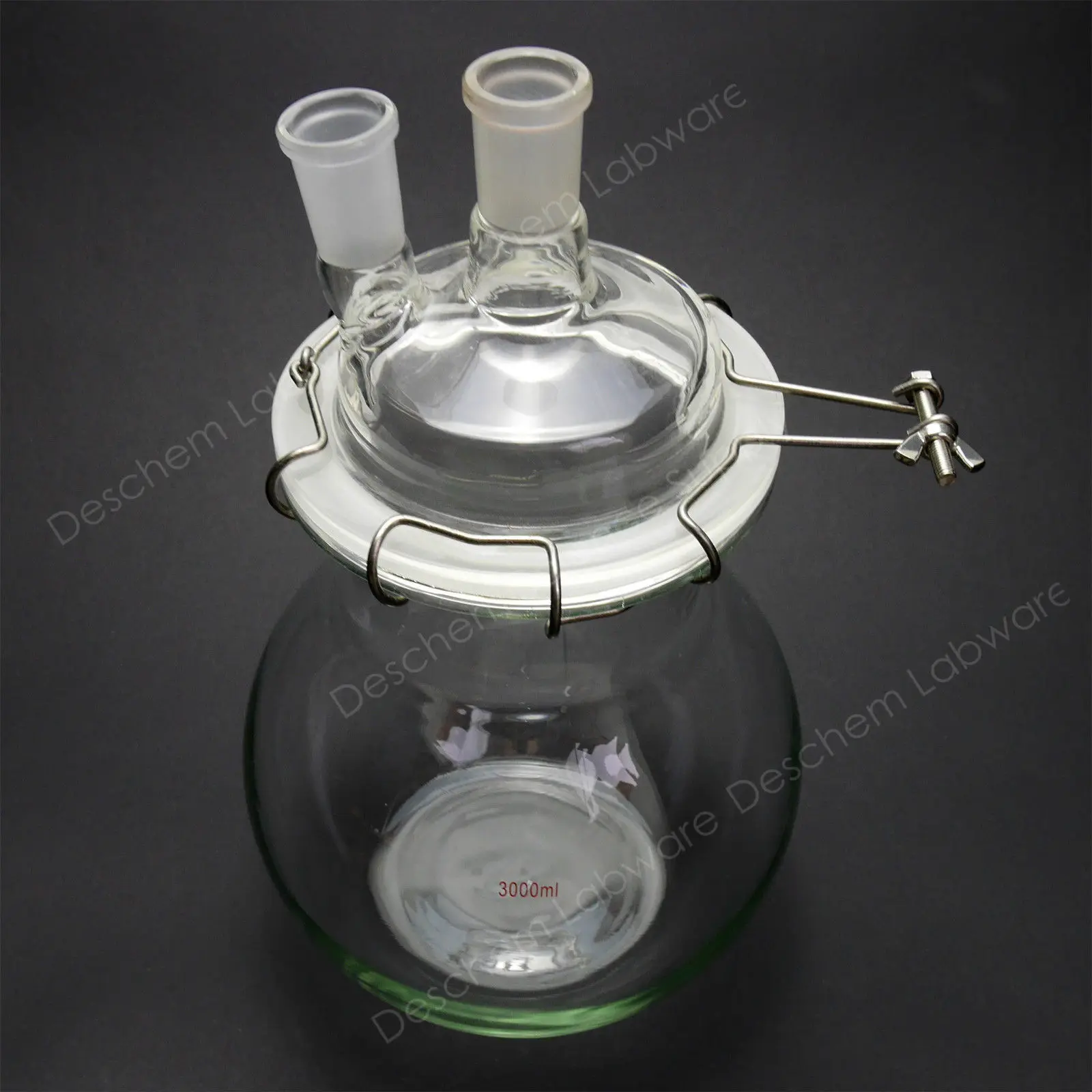 5000ml,24/40,glass Reactor,two-necks,flat Bottom Reaction Kettle,w ...