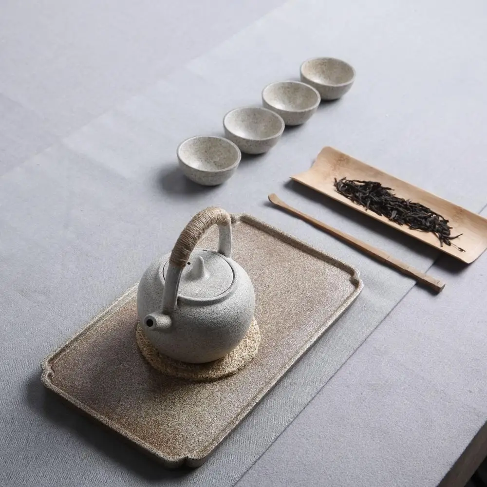 Conjunto de chá kung fu com bandeja de chá, conjunto de chá de cerâmica ...