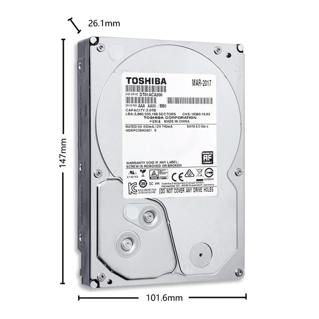 TOSHIBA 2TB Hard Drive