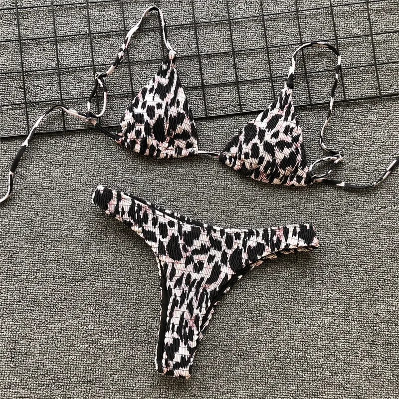 Extreme bikini micro thong swimsuit female biquinis Leopard print ...