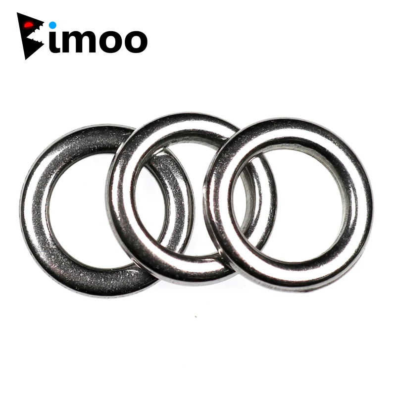 Bimoo 20pcs Polished Fishing Solid Ring Stainless Steel Fishing Lure ...