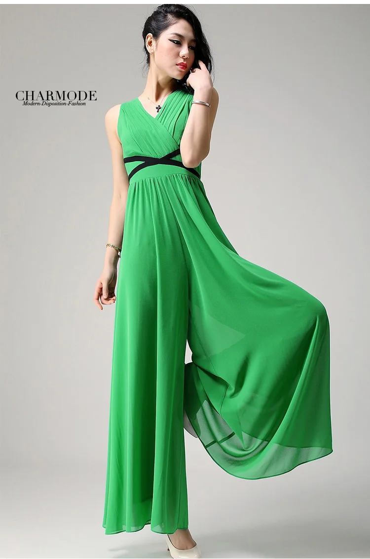 2013 summer new European big silk chiffon Siamese pants trousers sexy ...