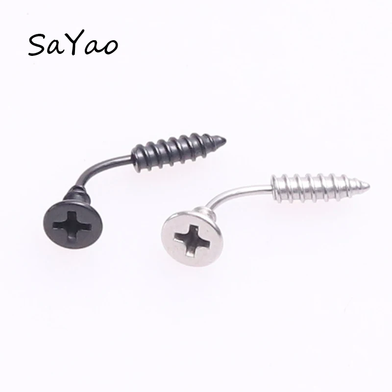 Sayao 1piece Free Shipping Stainless Steel Punk Screws Belly Ring Screw ...
