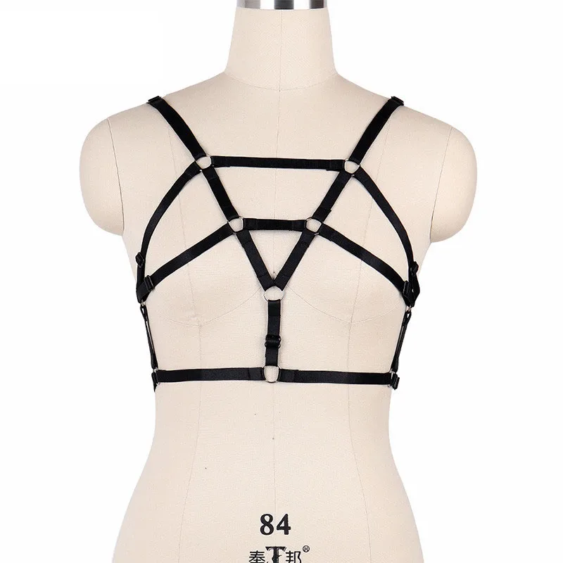 Womens Sexy Cage Bra 90s Fetish Wear Bondage Harness Lingerie Exotic