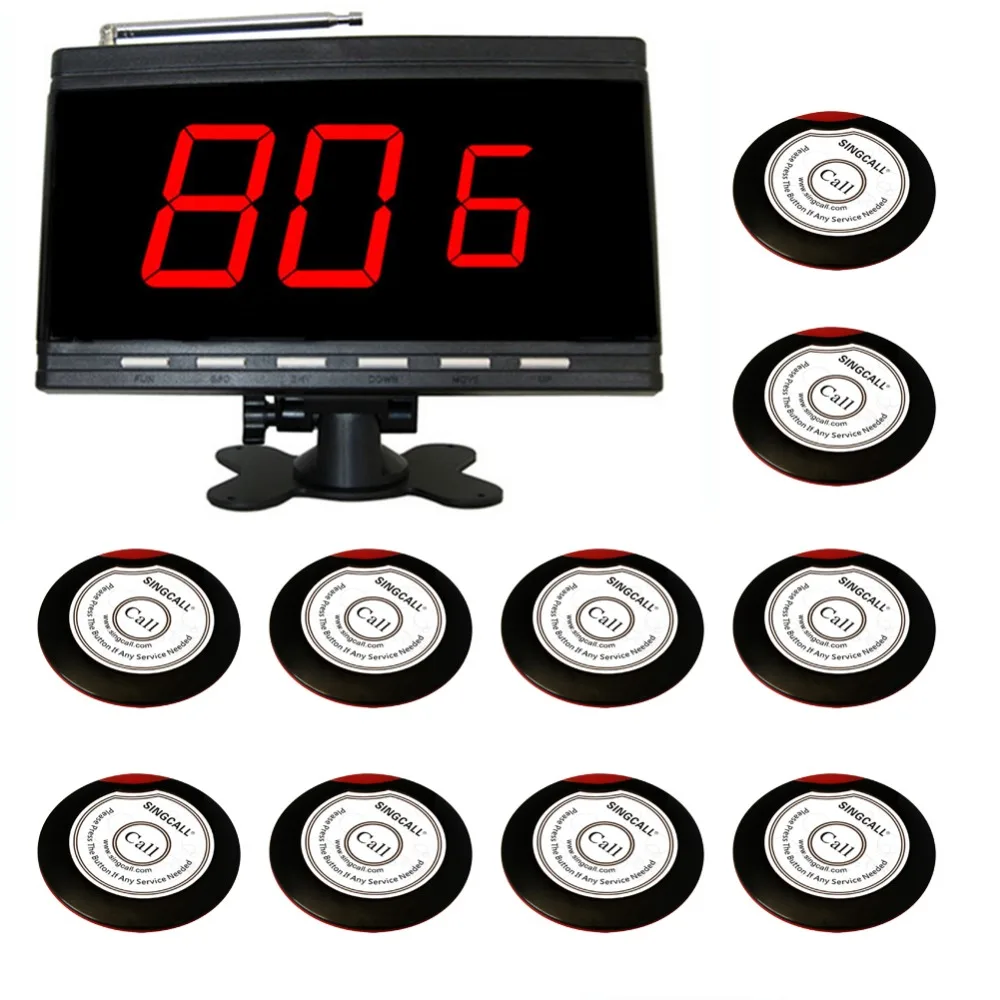 Singcall Wireless Calling System,paging Button,10pcs Red&white Table ...