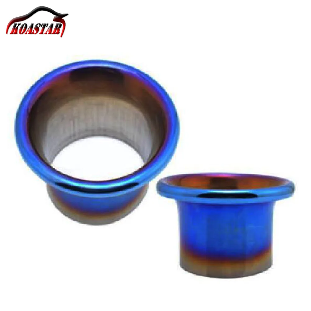 76mm 89mm 3.5inch Turbo Horn Funnel Kit Stainless Steel Titanium Blue ...
