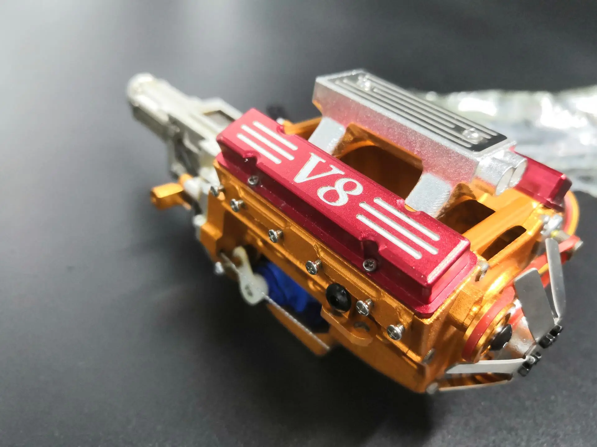 V8 Modified chassis engine FOR 1/14 SCALE RC TAMIYA LESU R620,R470.MAN ...