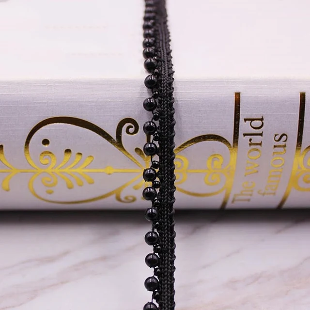 1 Yard White Black Gold Pearl Lace Trim Crease Mesh Ribbon Lace Fabric Collar Dress Sewing ...