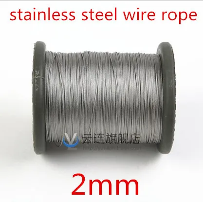 20meter/lot 2mm Roll High Tensile Stainless Steel Wire Rope 7X7 ...