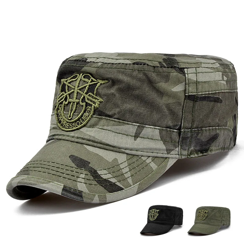 Camouflage Adjustable Tactical Army Flat Cap Hat - Military Shopping