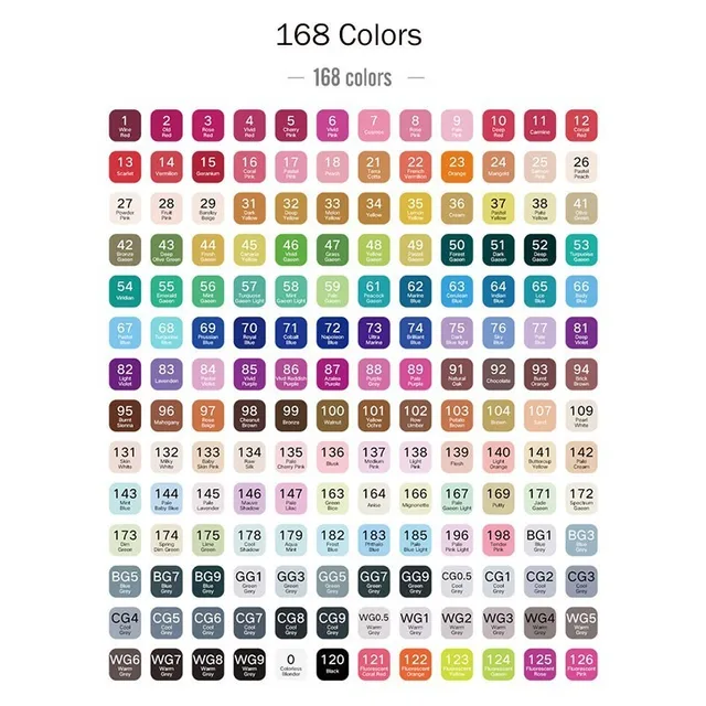 TouchMark 30/40/60/80/168Colors Pen Marker Set Dual Head Sketch Markers ...