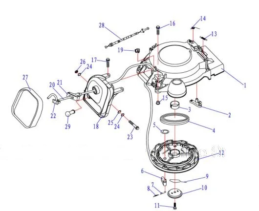 Parts For Hidea Hdf15 4 Stroke 15 Horsepower Outboard Motor Start ...