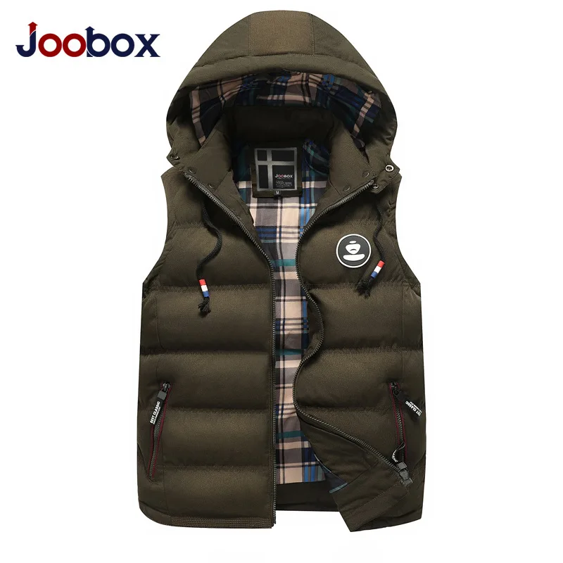 JOOBOX 2018 Nova Causal Homens Colete de Inverno Engrosse Com Capuz ...