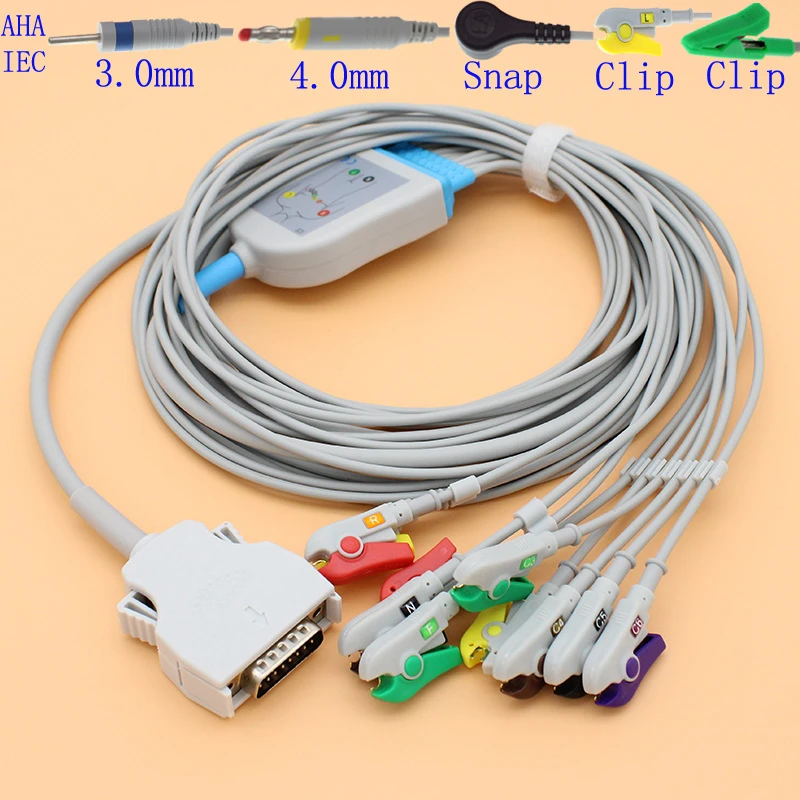 DB15 Pins ECG EKG 10 LeadsและElectrode LeadwireสำหรับECG Mortara ...
