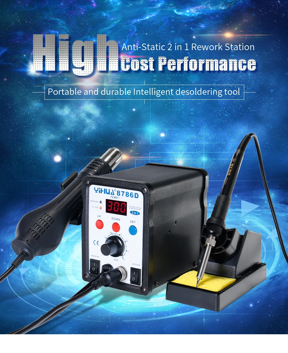 YIHUA 8786D Rework Station Digital Display Iron Soldering Stations,Hot ...