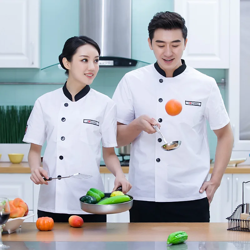 Chef Uniforms Bakery Food Service Short Sleeve Breathable Chef Jacket ...