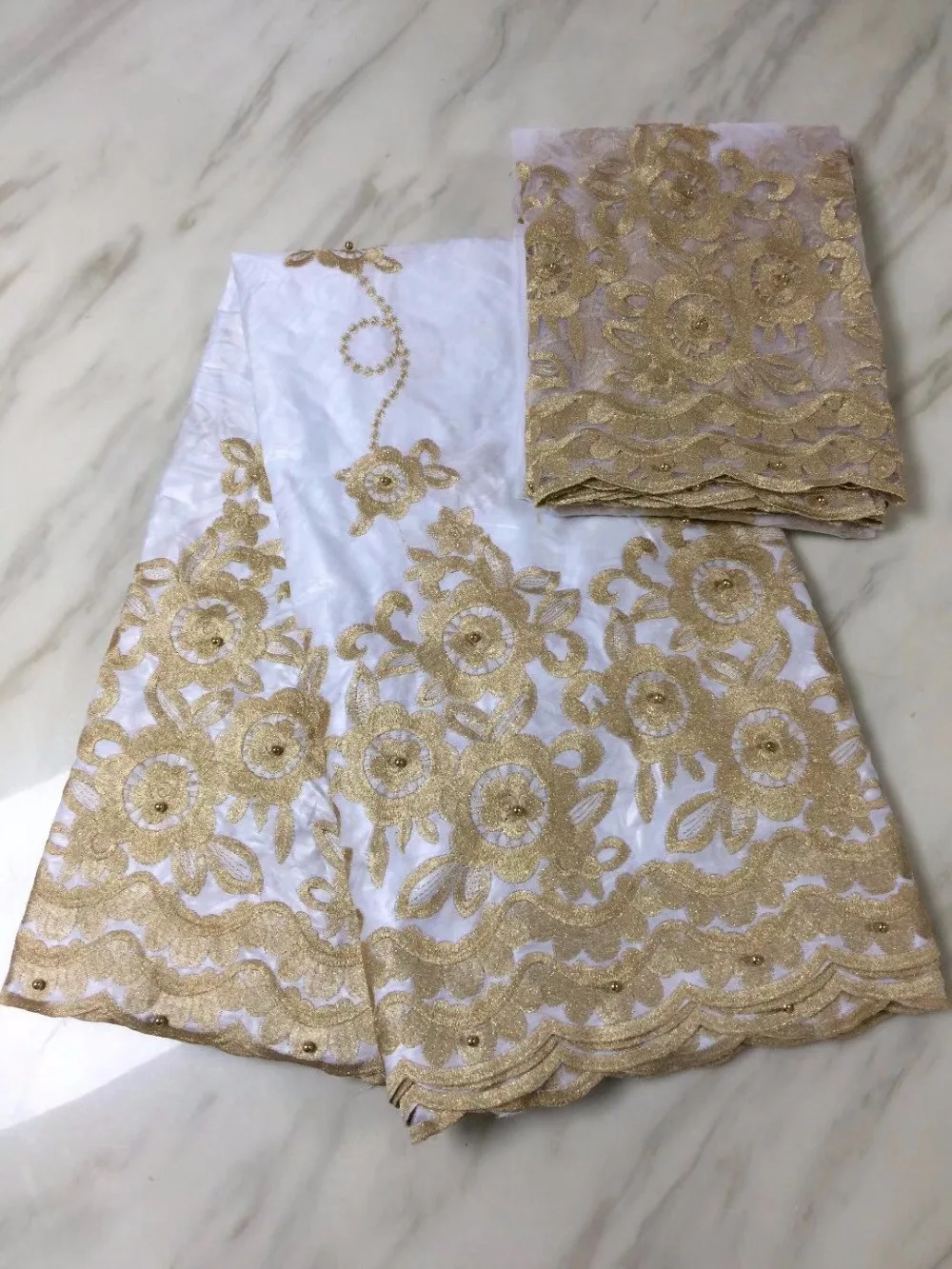 White Gold bazin riche getzner brode bazin brode 2018 jacquard brocade ...