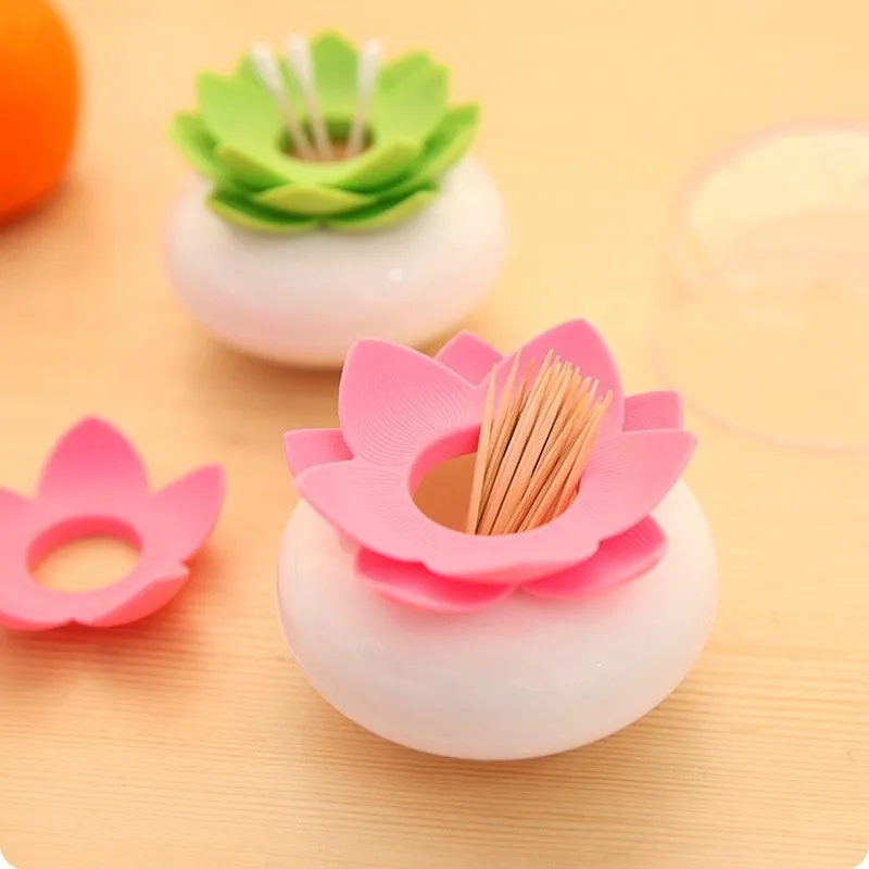 1 pc Lotus Toothpick Box with Lip Beautiful Flower Shape Decorating ...